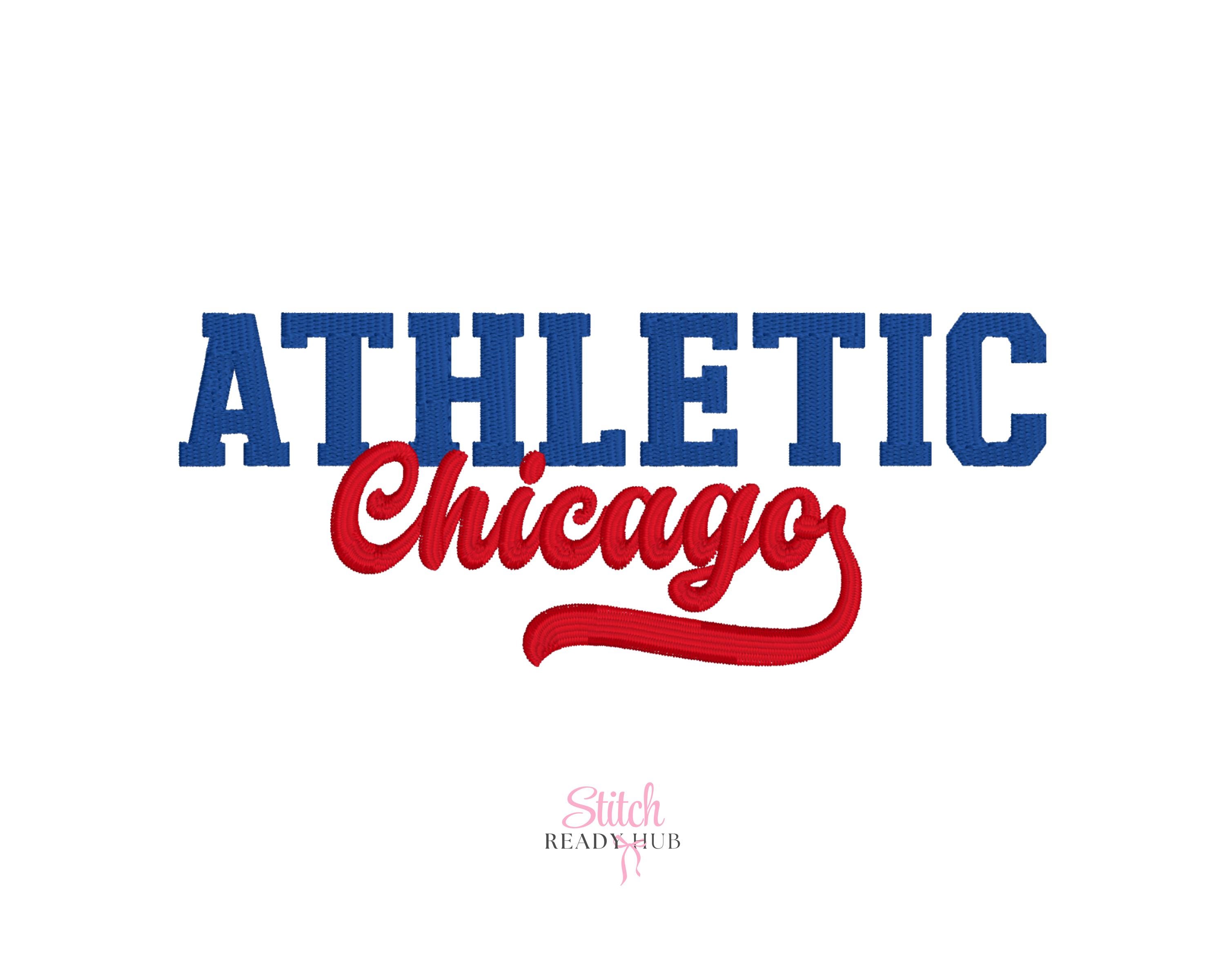 Chicago Athletic Duo Embroidery Font, Retro Sporty Font Tail, Script ...