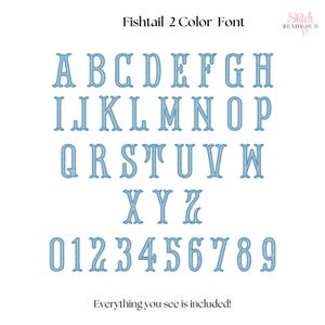 Fishtail Monogram 2 Color Embroidery Font, 5 Sizes 8 Formats + BX ...