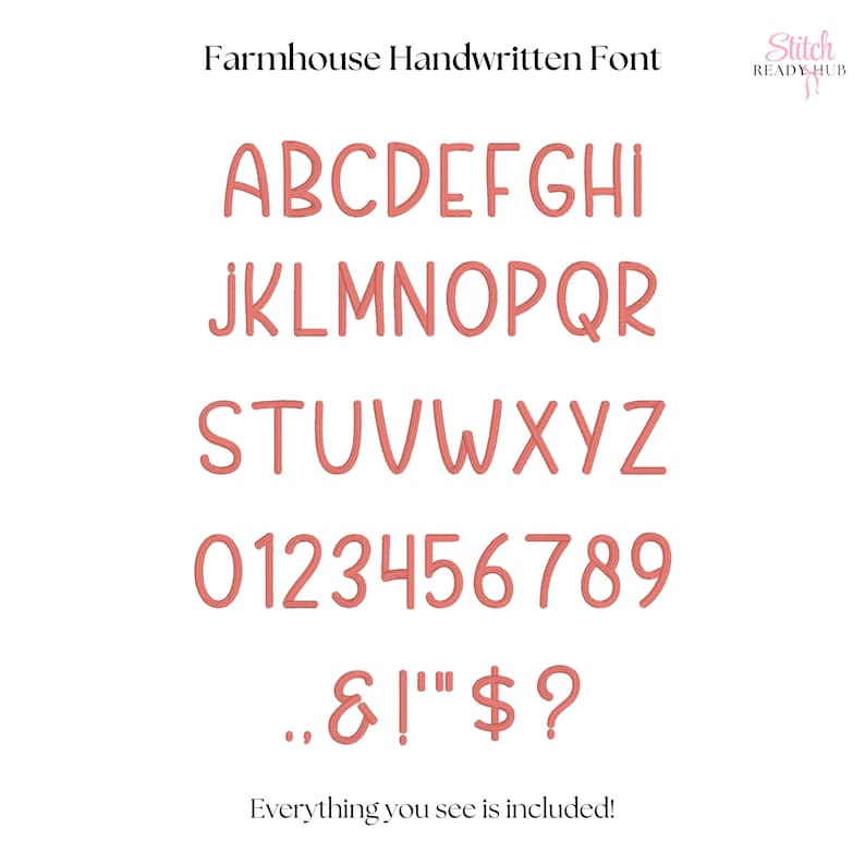 Farmhouse Handwritten Duo BX Embroidery Font, Script and Serif Serif ...