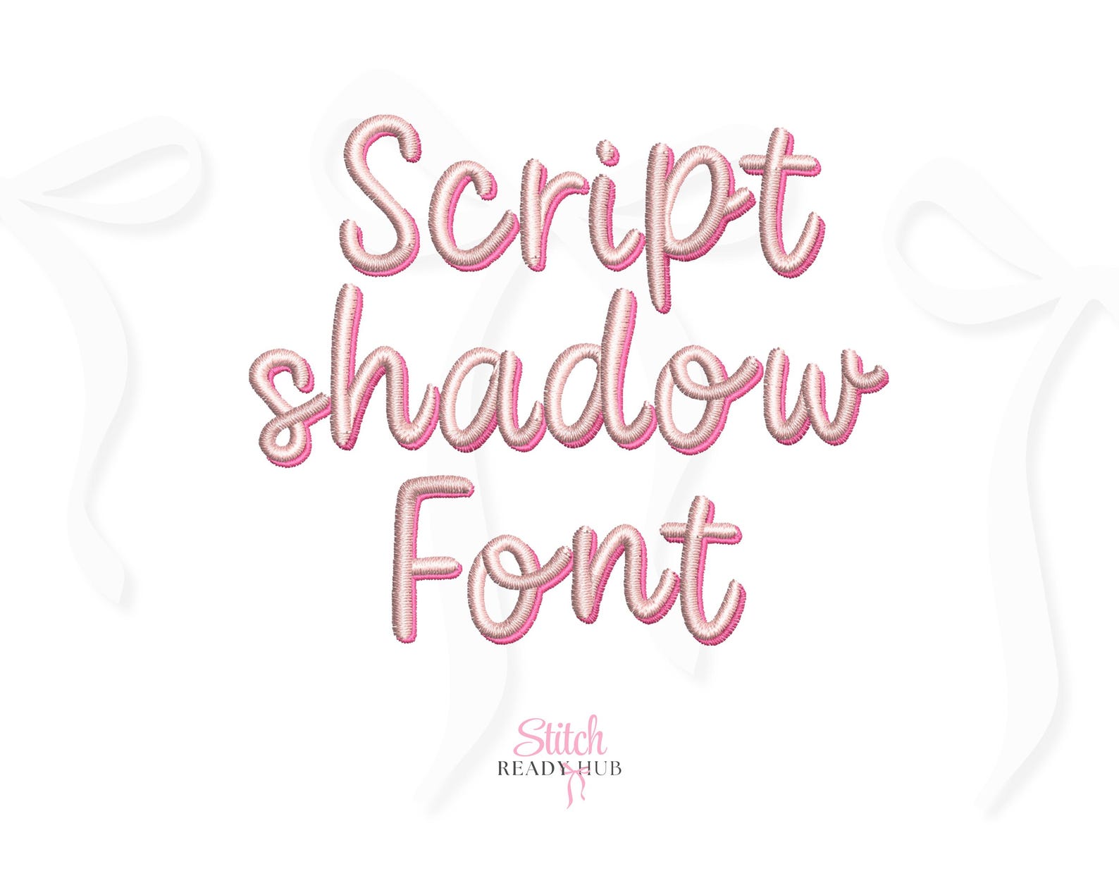 Handwriting Script Shadow Embroidery Font, Satin Stitch Font Machine ...