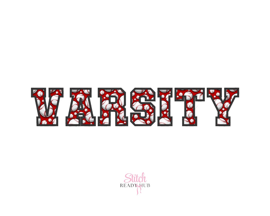 Outline Varsity Applique Embroidery Font, Sport Applique Embroidery ...