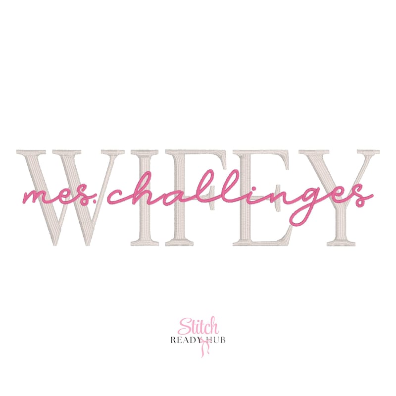 Wifey Applique Font - Etsy