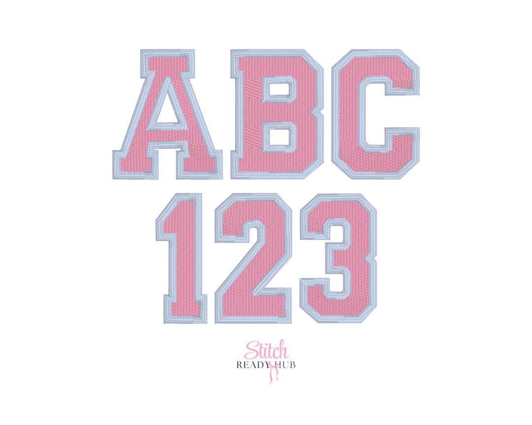 Varsity 2 Color Embroidery Font, 6 Sizes 8 Formats + BX, Instant ...