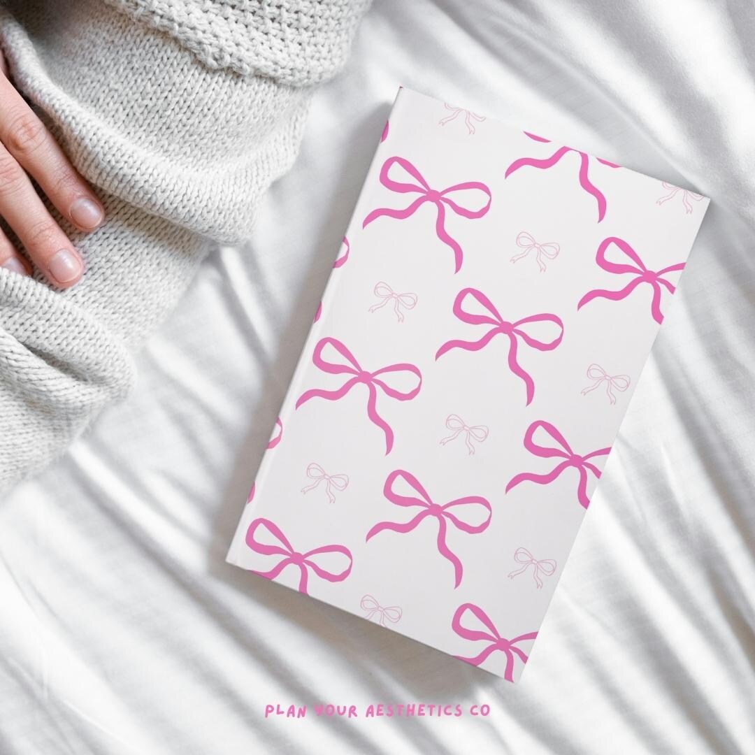Pink Coquette Notebook, Cute Bows Journal, Diary for Girls, Aesthetic ...