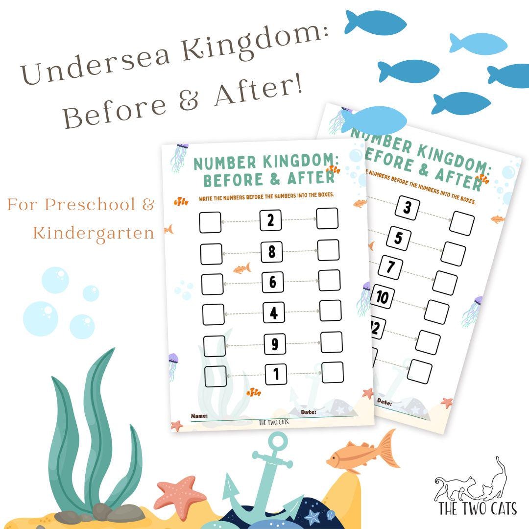 Preschool Number Sequence Worksheets: Before & After 1-60 (PDF ...
