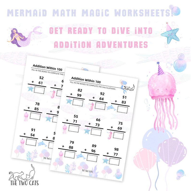 10 Printable Addition Worksheets for Kids Ages 5-7 | Fun Printable Math ...