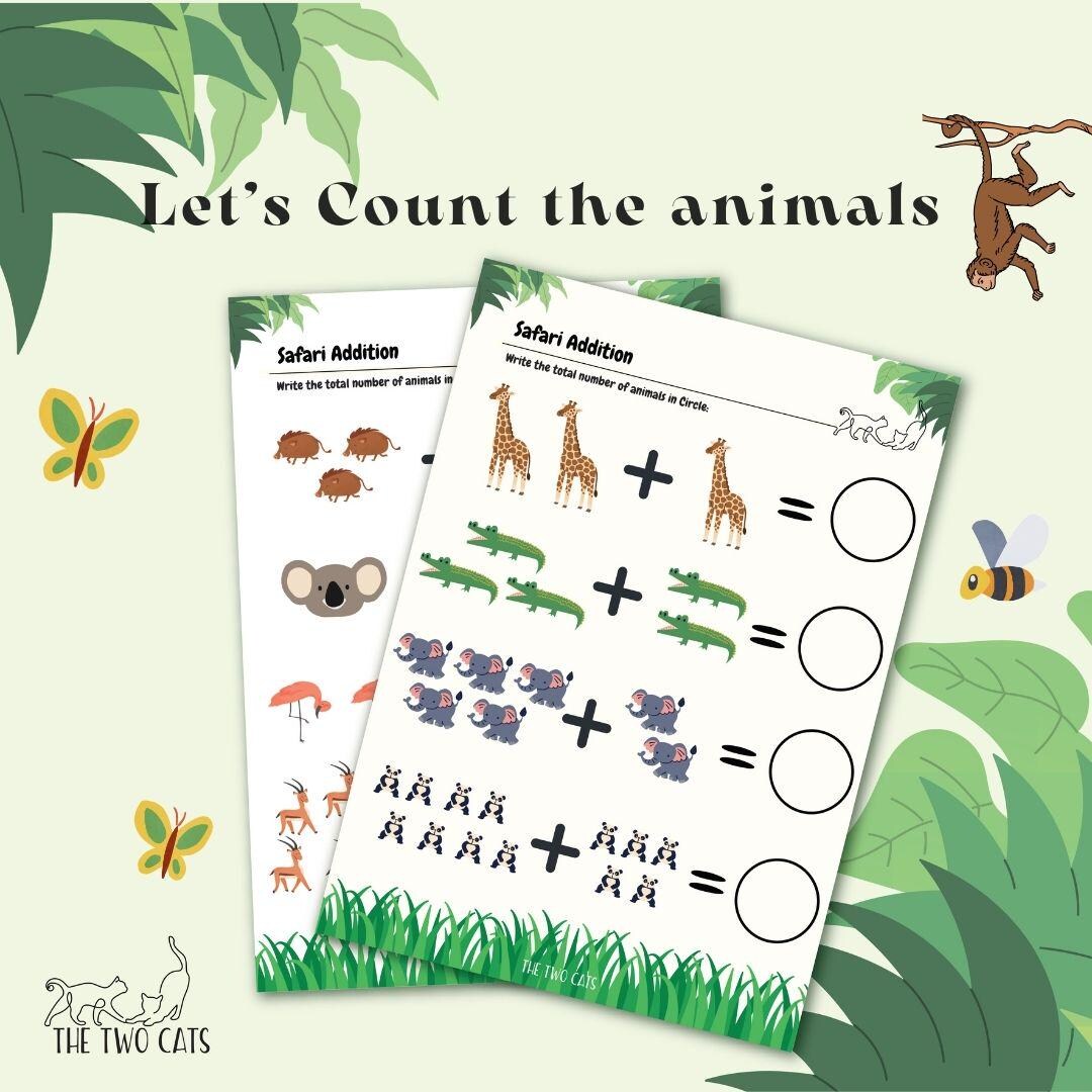 10 Printable Addition + Counting Worksheets for Ages 4-5 Kids ...