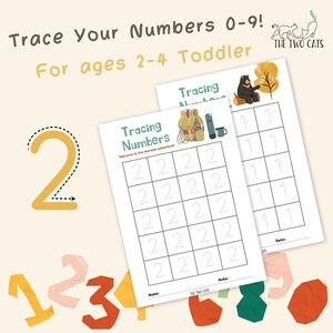 10 Printable Preschool Worksheets: Tracing Numbers 0-9 for Kids Ages 2 ...