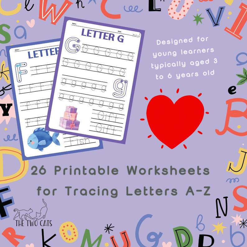 26 Printable A-Z Alphabet Worksheets for Preschool & Kindergarten ...