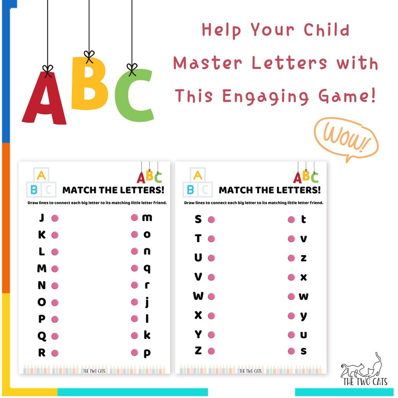 Preschool Alphabet Worksheets: Letter Matching Activities (PDF Download ...