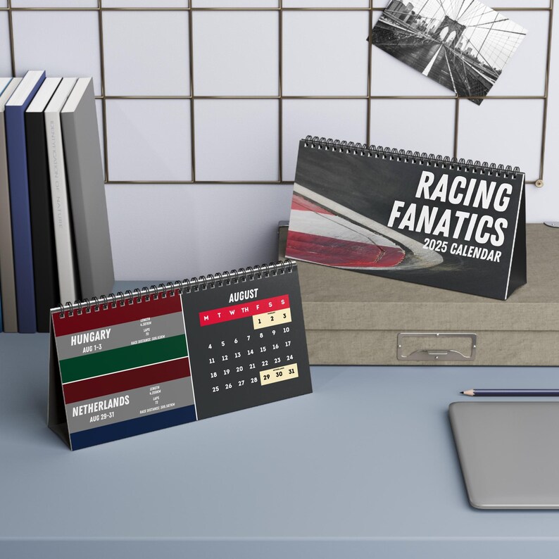 2025 F1 Race Schedule Desk Calendar, Formula 1 Calendar, F1 Art ...