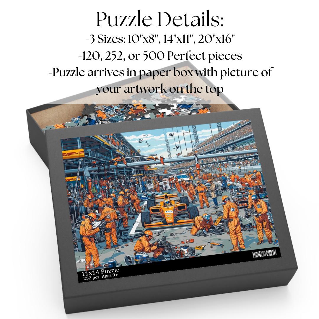 Formula 1 Puzzle, in the Pits F1 Racing Puzzle, Formula 1 Gift, F1 Art ...