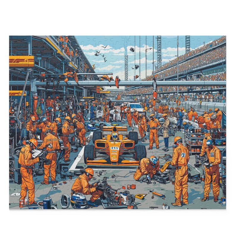 Formula 1 Puzzle, in the Pits F1 Racing Puzzle, Formula 1 Gift, F1 Art ...