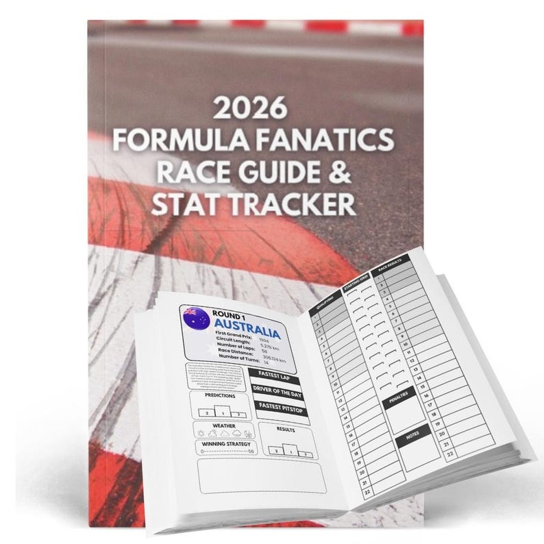 2026 F1 Journal, 2026 Formula 1 Race Journal, Formula 1 Calendar, F1 ...