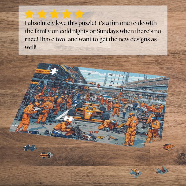 Formula 1 Puzzle, in the Pits F1 Racing Puzzle, Formula 1 Gift, F1 Art ...