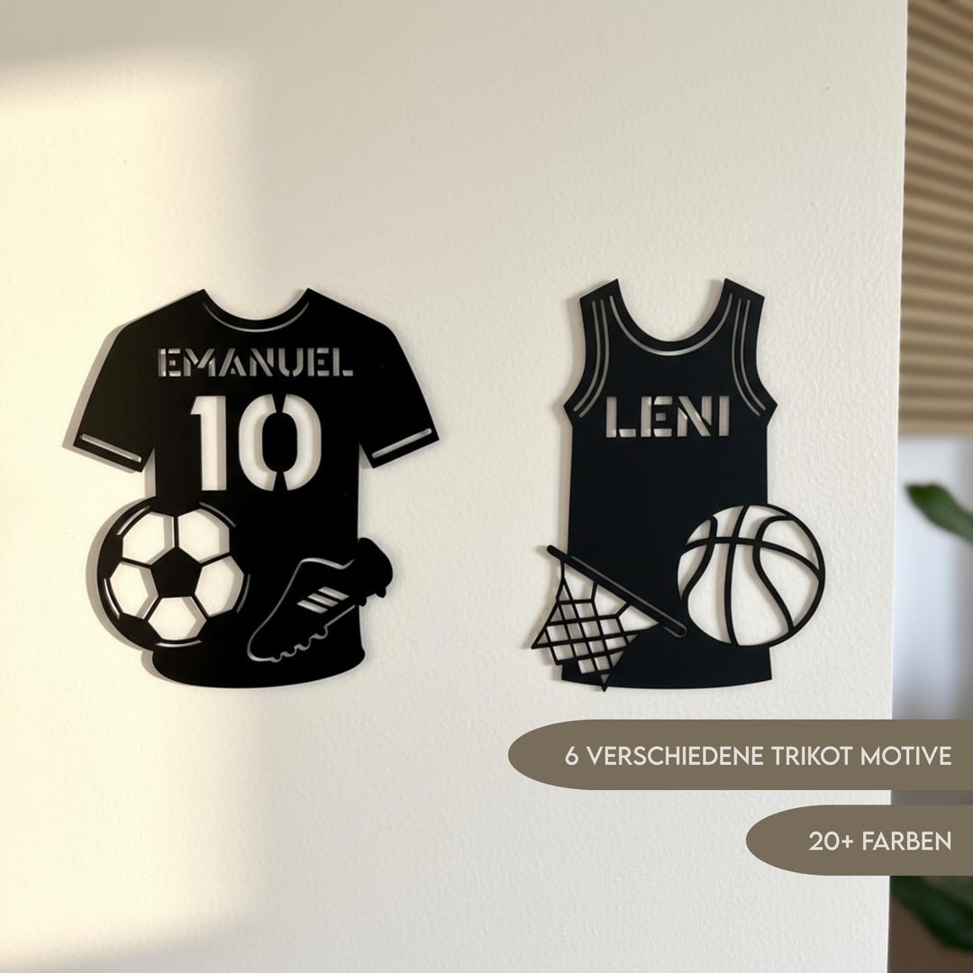 Personalized Sports Nameplate Wood – Jersey & Number | Gift for Soccer ...