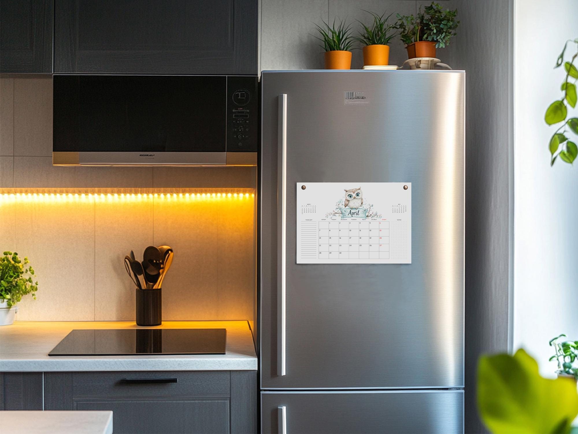 Printable 2025 Owl Calendar - Adorable Owl Artwork | Monthly Wall ...