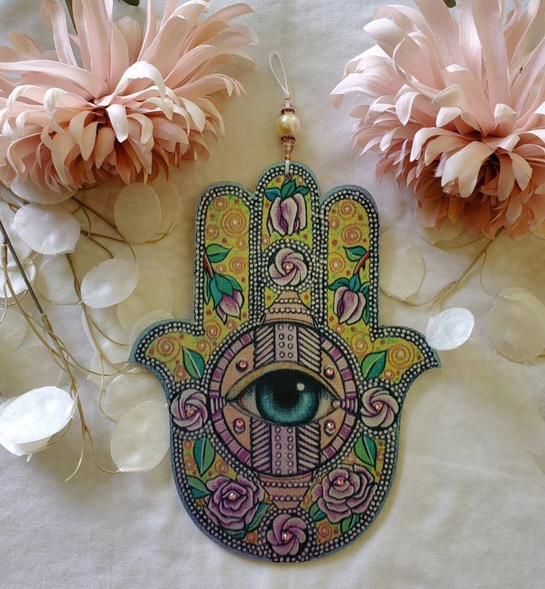 Swarovski Crystal Embellished Hamsa, Hand of God, Evil Eye Protector - Etsy