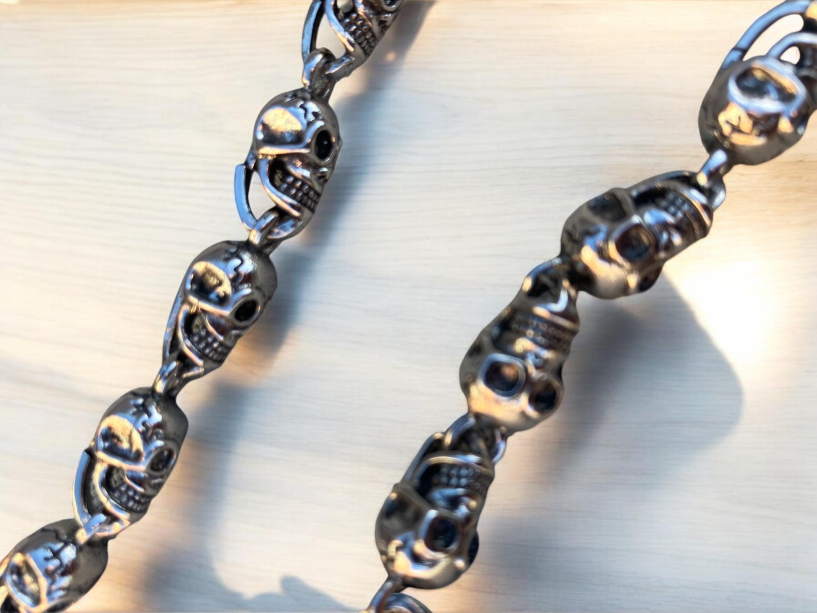 Handcrafted Sterling Silver Skull Chain: Gothic Y2K Necklace - Etsy