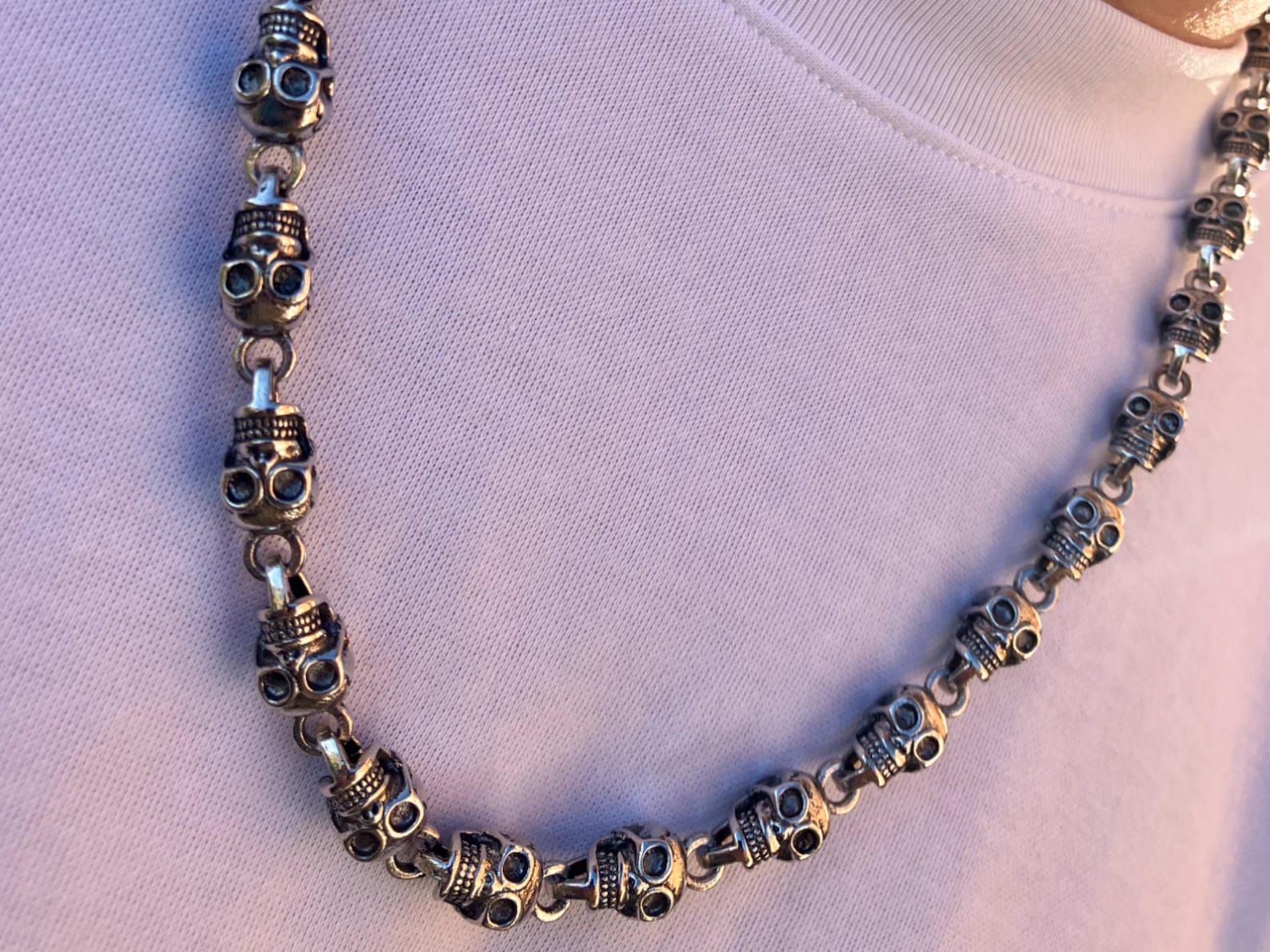 Handcrafted Sterling Silver Skull Chain: Gothic Y2K Necklace - Etsy
