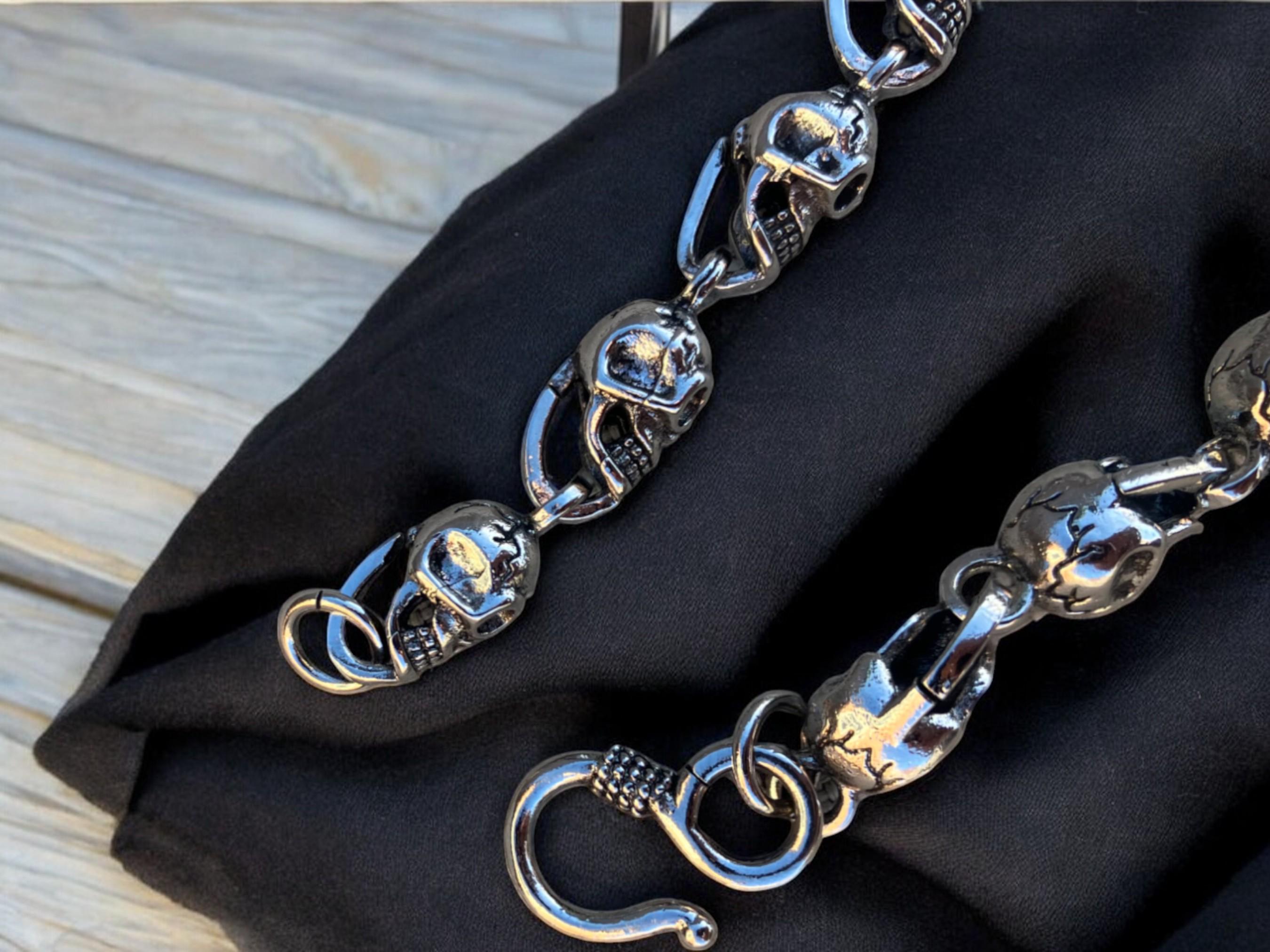 Handcrafted Sterling Silver Skull Chain: Gothic Y2K Necklace - Etsy