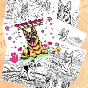 Unique German Shepherd Colouring Page, Stress Relief Art - Etsy
