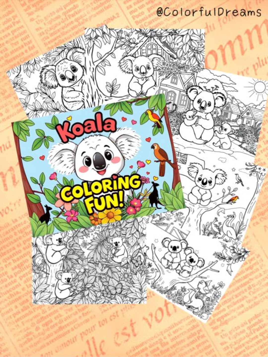 Cute Koala Coloring Pages – Snuggle up With Creativity! - Etsy