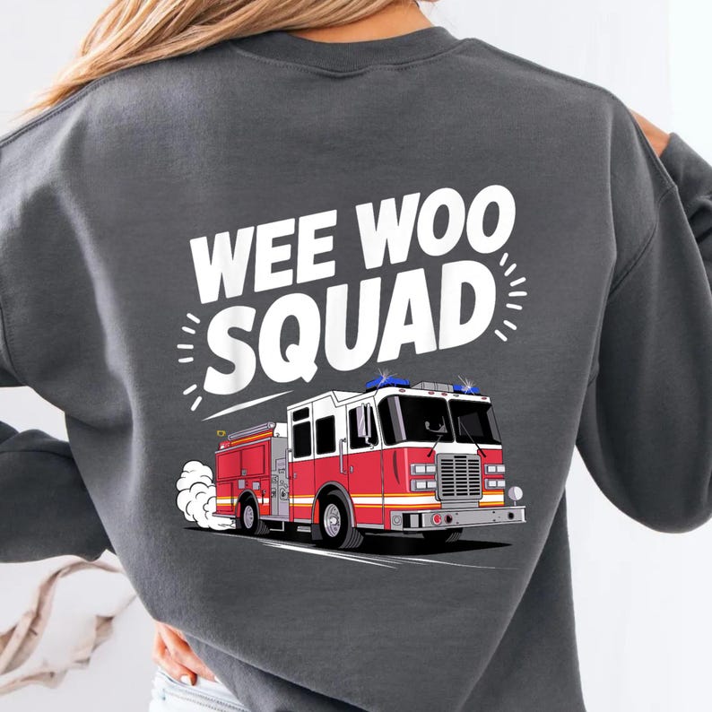 Wee Woo Squad SVG PNG, Funny Fire Truck Clipart for Kids & Firefighter ...