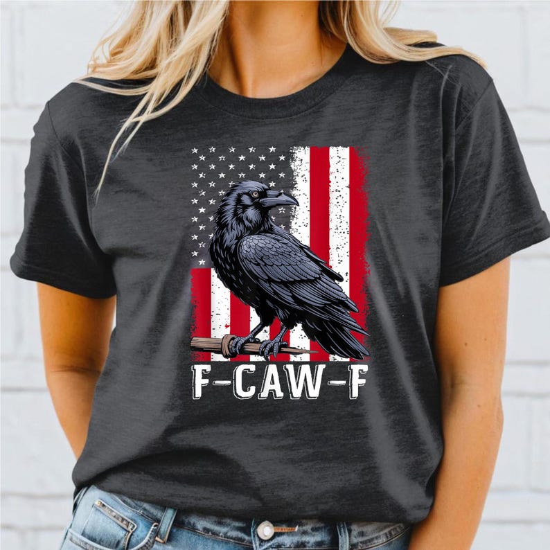 F-CAW-F Raven PNG, USA Flag Design, Patriotic Crow Art, Digital ...