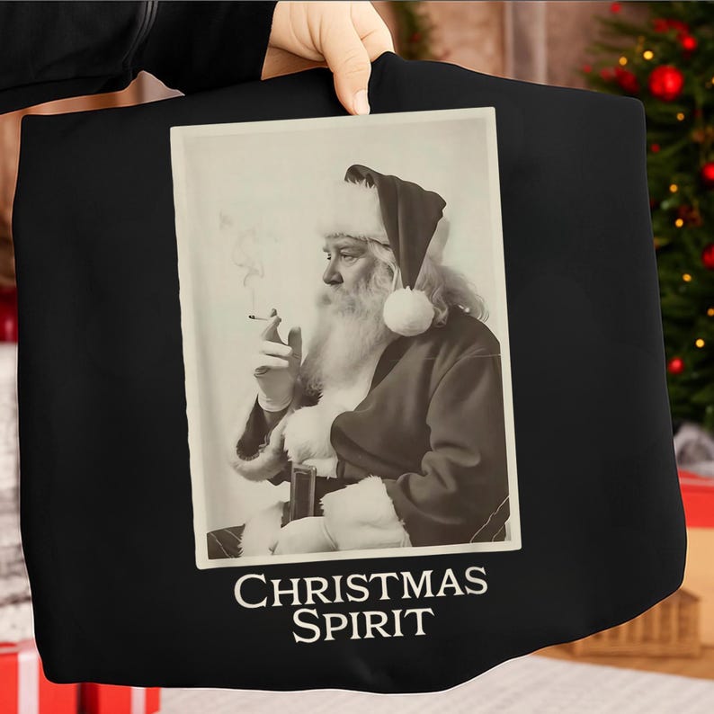 Vintage Christmas Spirit Santa PNG, Retro Smoking Santa Clipart, Funny ...