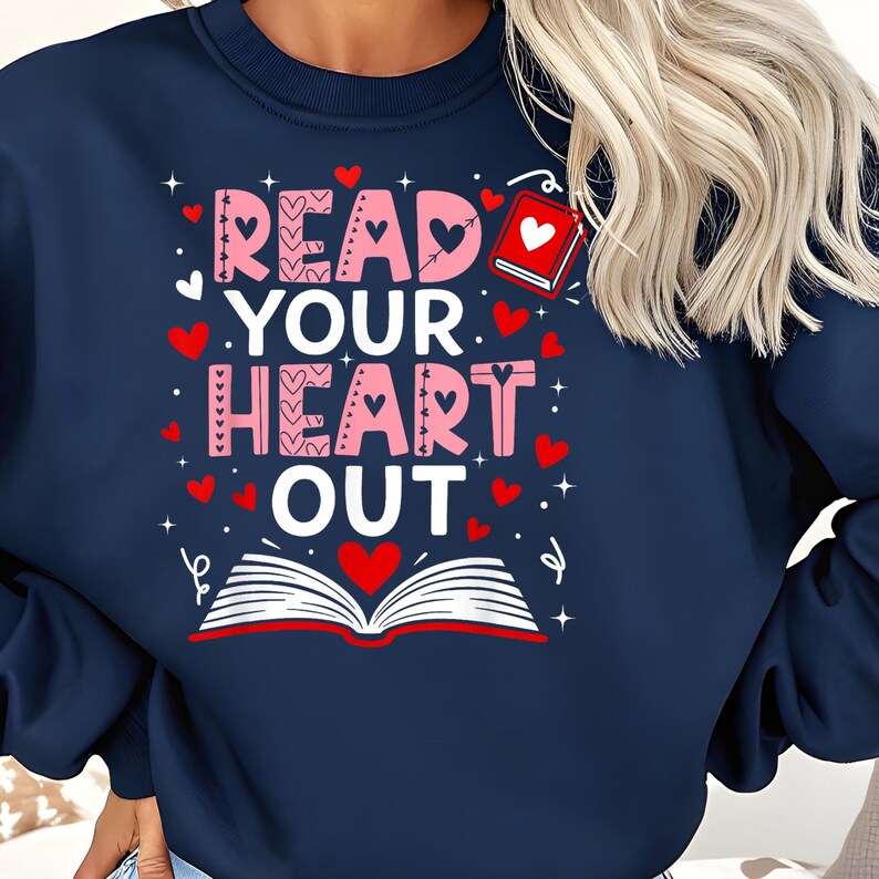 Read Your Heart Out PNG, Valentine Reading Design, Book Lover Valentine ...