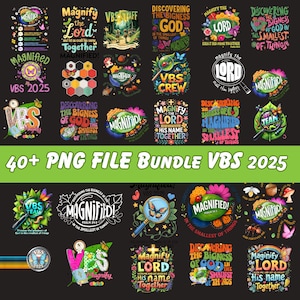 VBS 2025 PNG Bundle, 40+ Vacation Bible School Magnified Theme ...