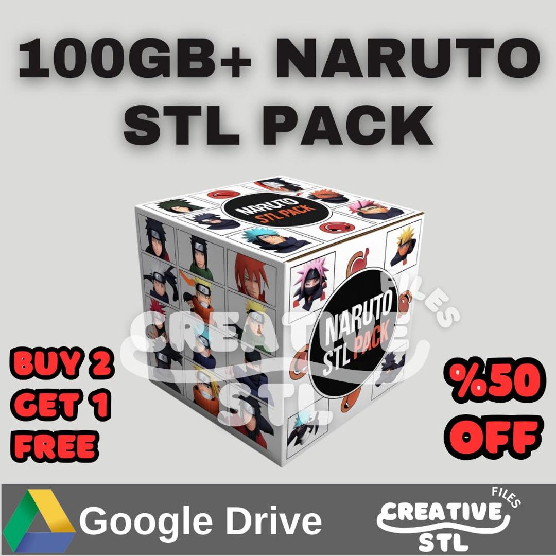 100GB Naruto 3D STL Pack 3D Printing Files Instant & Unlimited Google ...