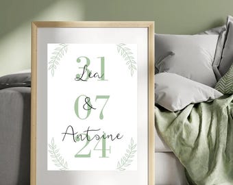 Personalized Poster Important Date / Couple / Wedding / Birth - Etsy