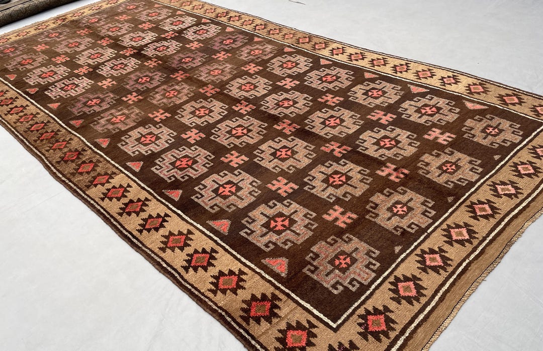 6x13 Antique Afghan Baloch Wide Runner Rug - Handknotted Wool Tribal ...