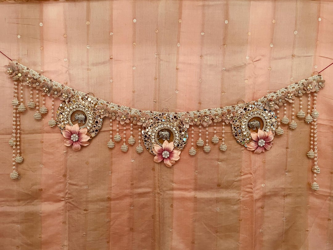 Handcrafted Indian Door Toran/banderwal. Pink and Peach Color With ...