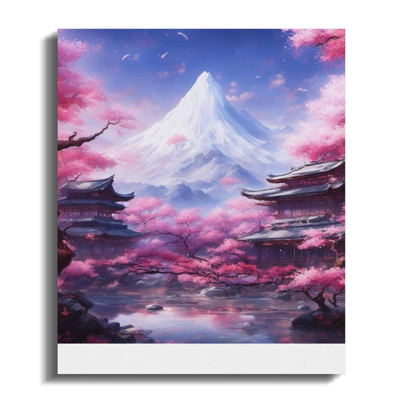 Mountain Cherry Blossom Canvas Print: Japanese Sakura Zen Wall Art - Etsy