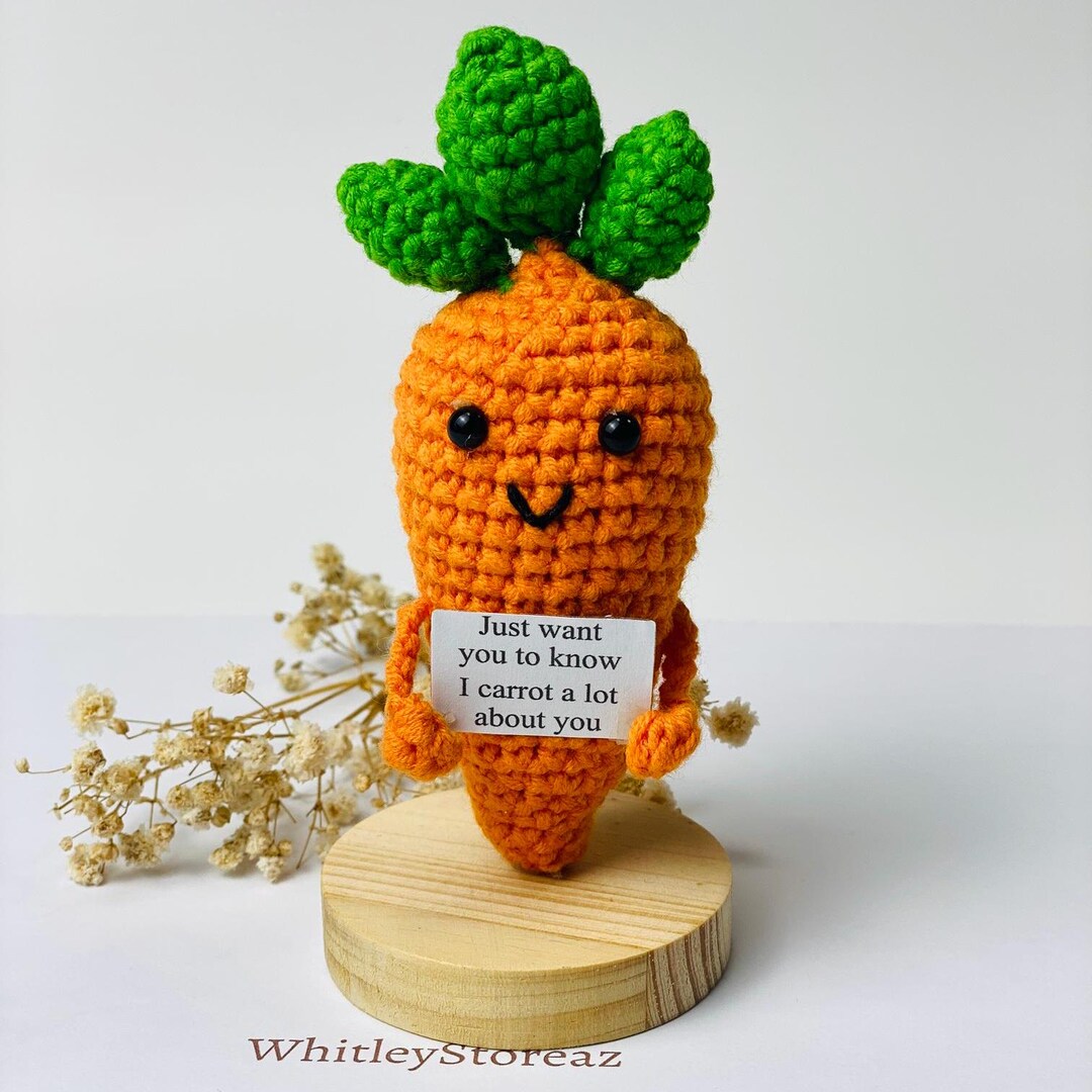 Personalized Positive Crochet Carrot Emotional Support Carrot Handmade ...