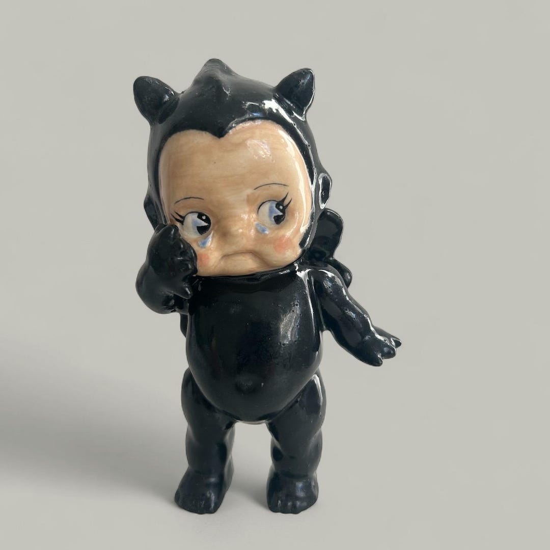 KEWPIE Ceramic Crying Devil (commissioned) - Etsy
