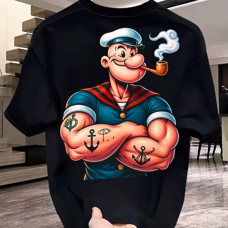 Popeye Sailor Cartoon Digital Design | PNG SVG PDF | Transparent ...