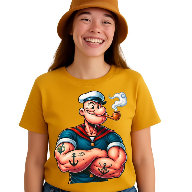 Popeye Sailor Cartoon Digital Design | PNG SVG PDF | Transparent ...
