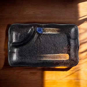 Japanese Retro Style Sushi Plate With Sauce Compartment Elegant ...