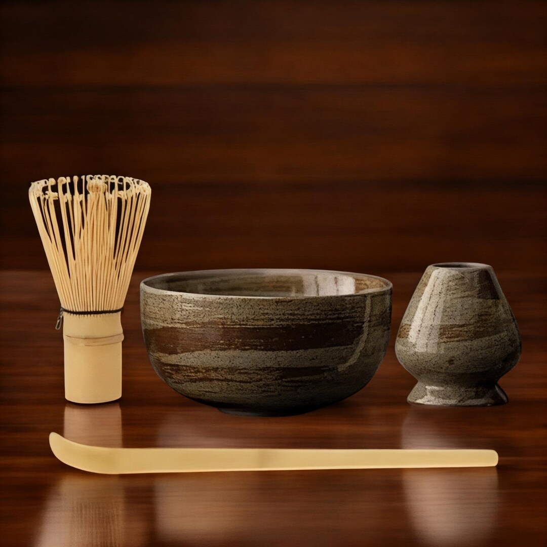 Japanese Matcha Tea Set Handmade Ceramic Matcha Bowl Matcha Whisk Scoop ...