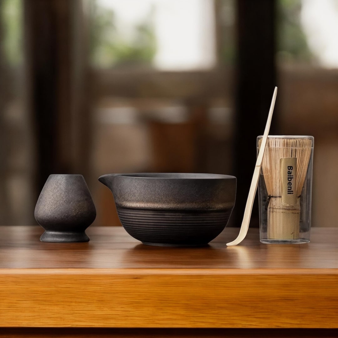 Japanese-style Rustic Matcha Tea Set | Handmade Ceramic Matcha Bowl ...