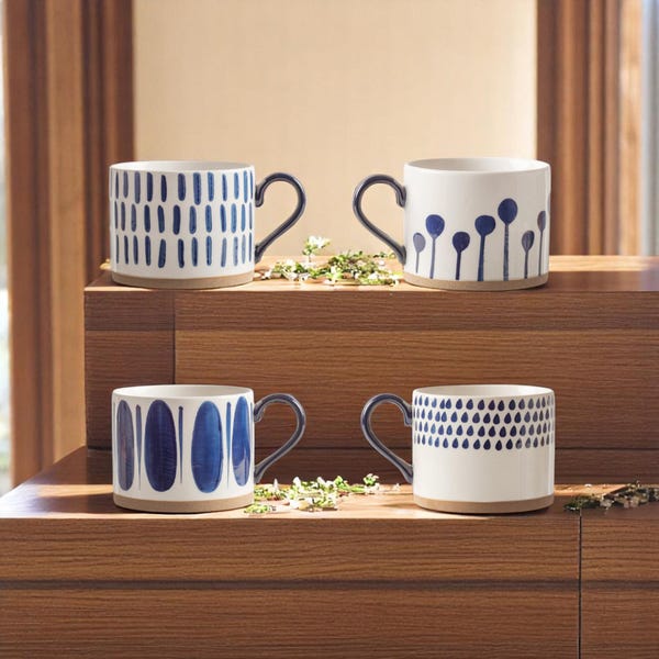 Indigo Coffee Cups - Etsy Canada