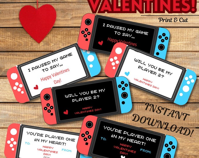 Printable Video Game Valentine's Cards, Video Game Valentines Cards ...