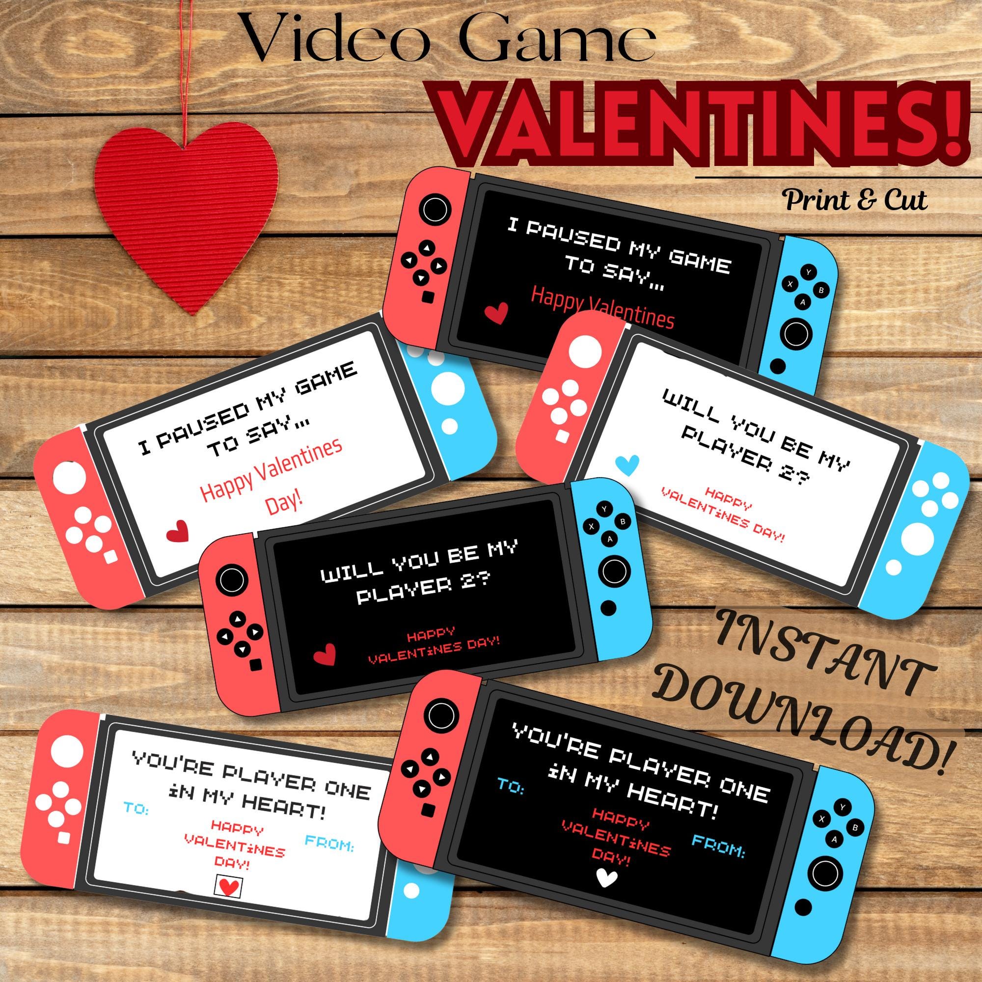 Video Game Valentine's Day Cards - Etsy
