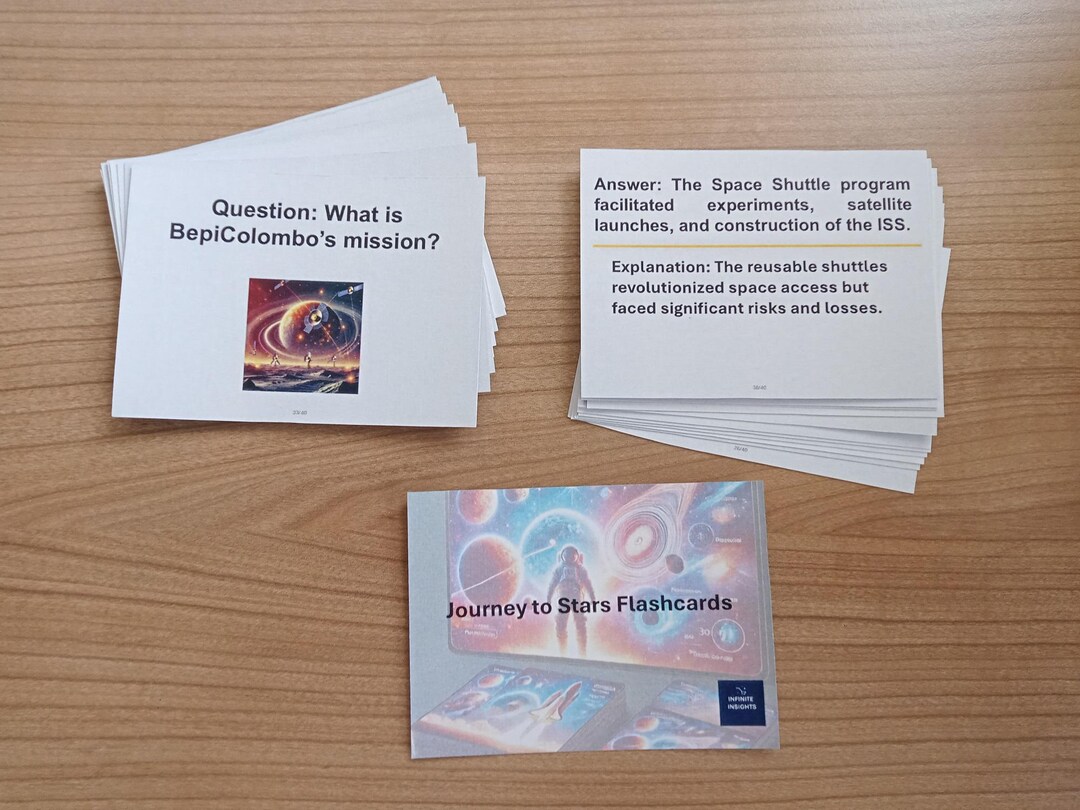 Journey to Stars Flashcards | Space Exploration Learning Cards for Kids ...
