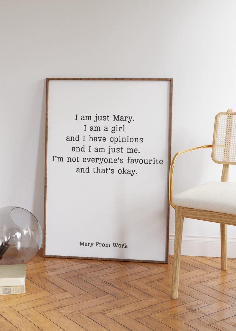 Mary From Work Quote Sinjin Drowning Kalynn Koury Home Decor / Wall Art ...