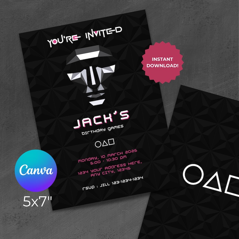 Squidgames Birthday Party Invitation - Etsy